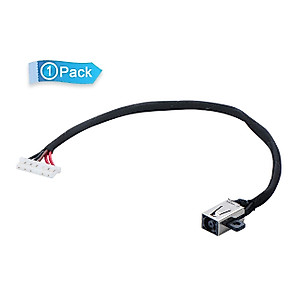 Iwlikey Replacement DC Jack Charging Port DC in with Cable Harness for Dell Inspiron 15 3551 3552 3558 3559 Series, Compatible with 450.030060001 [1 Pack]