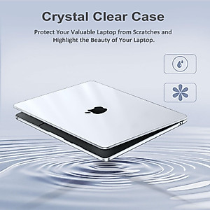 MOSISO Compatible with MacBook Air 13.6 inch Case 2022 2023 Release A2681 M2 Chip with Liquid Retina Display Touch ID, Plastic Hard Shell&Keyboard Cover&Screen Protector&Storage Bag, Crystal Clear