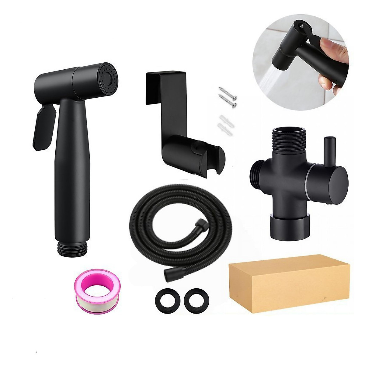 YYLNKDFC Handheld Toilet Bidet Sprayer for Toilet,Adjustable Water Pressure Control with Bidet,Hose for Feminine Wash, Strong Sprayer Head high Pressure for Bathroom