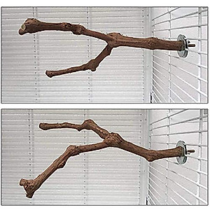 Allazone 5 PCS Bird Perch Natural Grape Stick Bird Standing Stick Swing Chewing Bird Toys Natural Grapevine Bird Cage Perch for Parrot Cages Toy for Cockatiels, Parakeets, Finches