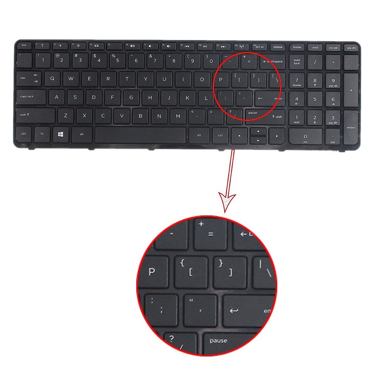 TLBTEK Replacement Keyboard with Frame Compatible with HP Pavilion 15-f 15-g 15-r 15-e 15-f387wm 15-d035dx 15-f233wm 15-f272wm 15-f010wm 15-n290nr 15-e 15-f222wm 15-f271wm US Layout