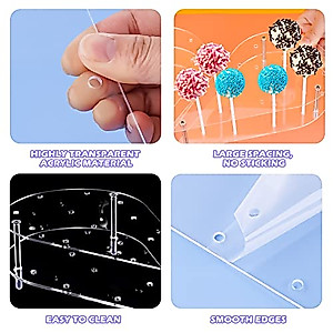 NiHome Cake Pop Stand Non Sticking Out, 24 Holes Acrylic Cake Pop Holder, Lollipop Cakepopsical Stand for Wedding Birthday Party Celebration, Heart Shaped