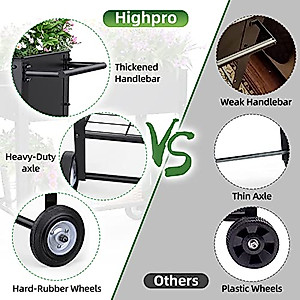 Highpro Raised Garden Bed with Legs, Mobile Planter Box Elevated on Wheels Portable Planter Cart Outdoor Indoor for Vegetable Herbs Potted Plants Flowers