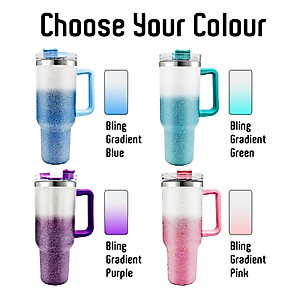 Personalized Tumblers with Names, Custom 40oz Insulated Stainless Steel Travel Mug Coffee Cups with Handle and Straw Lid, Personalized Gifts for Birthday Anniversary Women Men Him Her