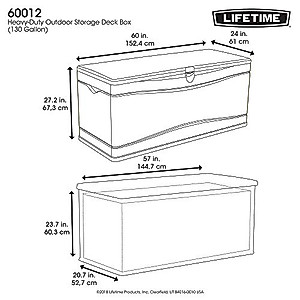 Lifetime 60012 Extra Large Deck Box, 130 Gallon, Desert Sand/Brown