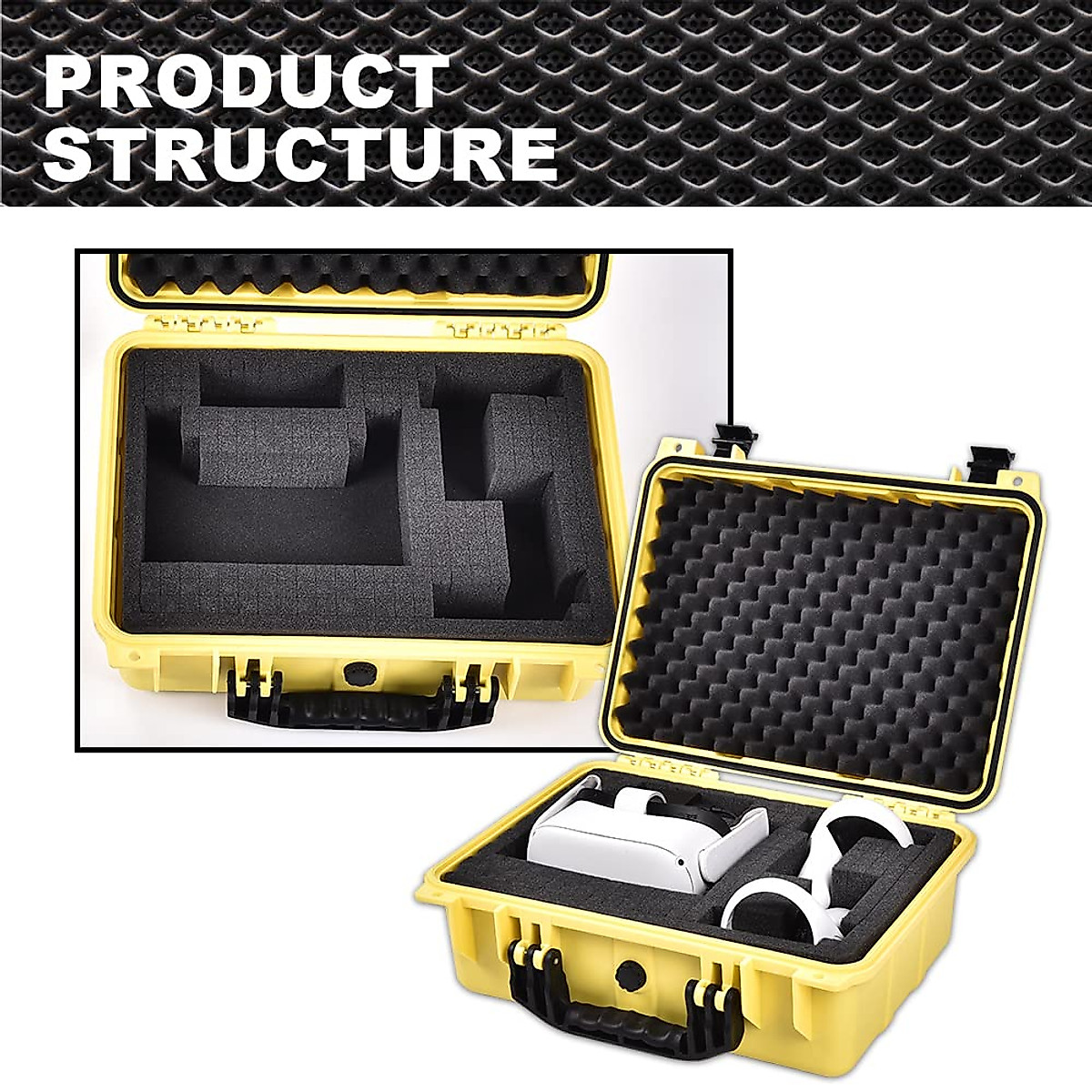G-PLUS VR Carrying Case VR Outdoor Portable Protector Glasses Storage Box(Yellow)