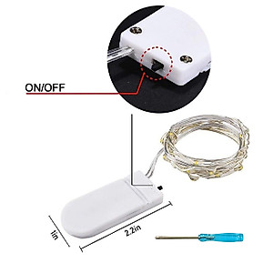 Cynzia 36 Pack Fairy Lights Battery Operated, 20 LED 6.6ft/2m Starry String Lights, Waterproof Mini Silver Wire Firefly Lights for Mason Jar DIY, Wedding Christmas Decor (Warm White)