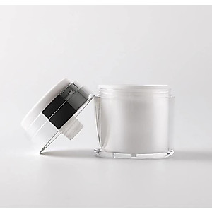 Wresty 2 Pack Airless Cosmetic Container Empty Acrylic Air Pump Jars Travel Vacuum Bottle Airless Cream Lotion Sample Containers Makeup Packing Pump Bottle Jar (30g/1oz)