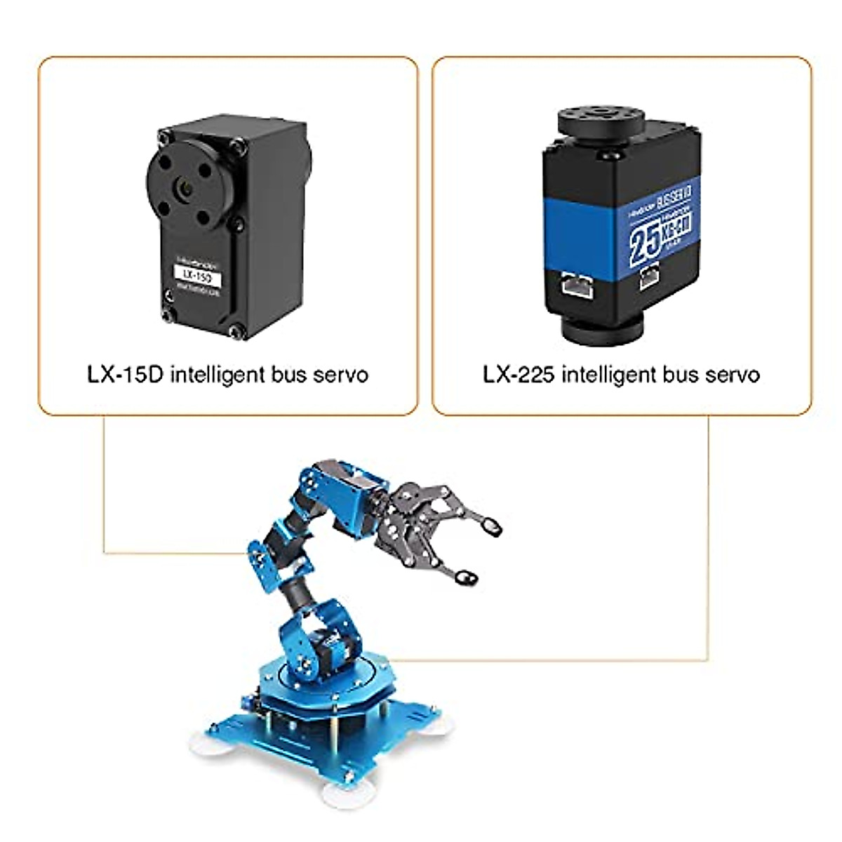 LewanSoul xArm 1S Programming Desktop Robotic Arm with Powerful and Robust Intelligent Bus Servos Featuring Position and Voltage Feedback (Unassembled)