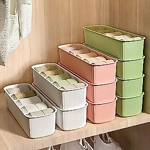 XSuYung 3 pack Plastic multifunctional Sock Organizer For Drawer,Baby Clothes Organizer,Closet Organizers And Storage Bins,Dresser Organizer For Bedroom,3 colors (1 white,1 pink,1 green)