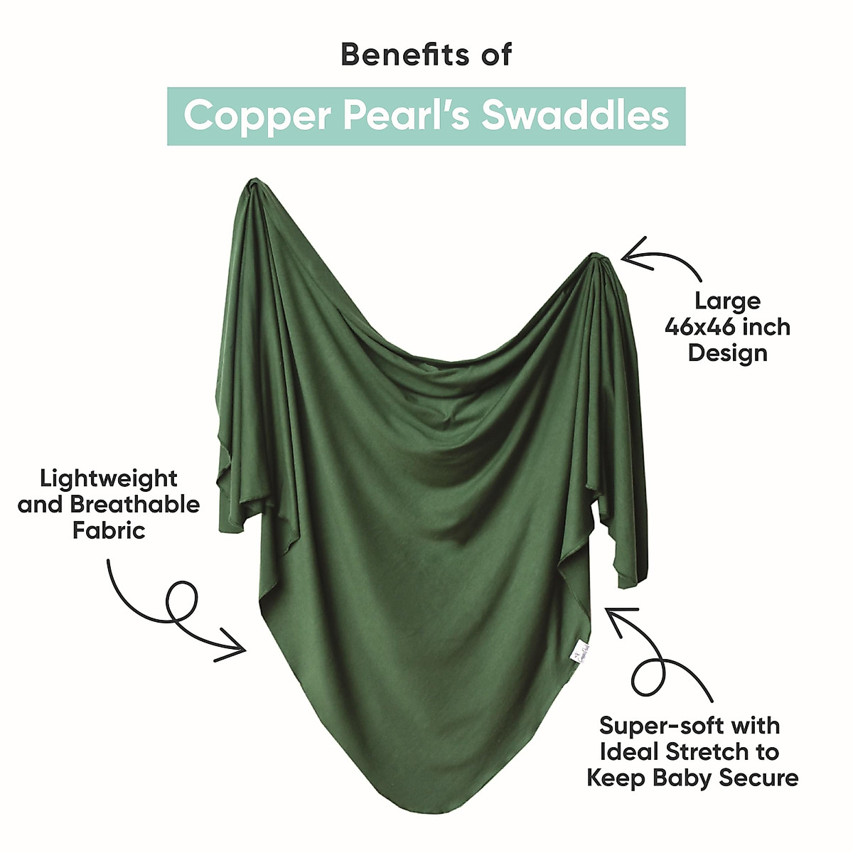 Large Premium Knit Baby Swaddle Receiving Blanket "Midway" by Copper Pearl