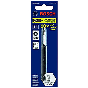 BOSCH ITSQ23501 1-Piece 3-1/2 In. Square #2 Impact Tough Screwdriving Power Bit