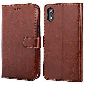 Bocasal iPhone Xr Wallet Case with Card Holder PU Leather Magnetic Detachable Kickstand Shockproof Wrist Strap Removable Flip Cover for iPhone Xr 6.1 inch (Brown)
