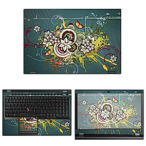 Decalrus - Protective Decal Floral Skin Sticker for Lenovo ThinkPad P53 (15.6" Screen) case Cover wrap LEthnkpd15_P53-181