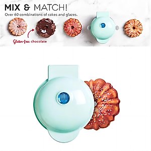 Cake Maker Lava Cake Maker Mini Donut Maker Waffle Maker Pancakes Maker Machine for Breakfast, Snacks, Desserts Non-stick Surface, Cake Machine, Double-sided Heating, Azure