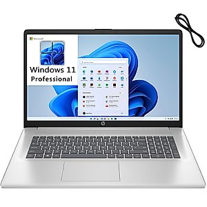 HP 17 17.3" FHD Laptop Computer, 13th Gen Intel 10-Core i5-1335U (Beat i7-1270P), 32GB DDR4 RAM, 1TB PCIe SSD, WiFi 6, Bluetooth 5.3, Windows 11 Pro, BROAG Cable