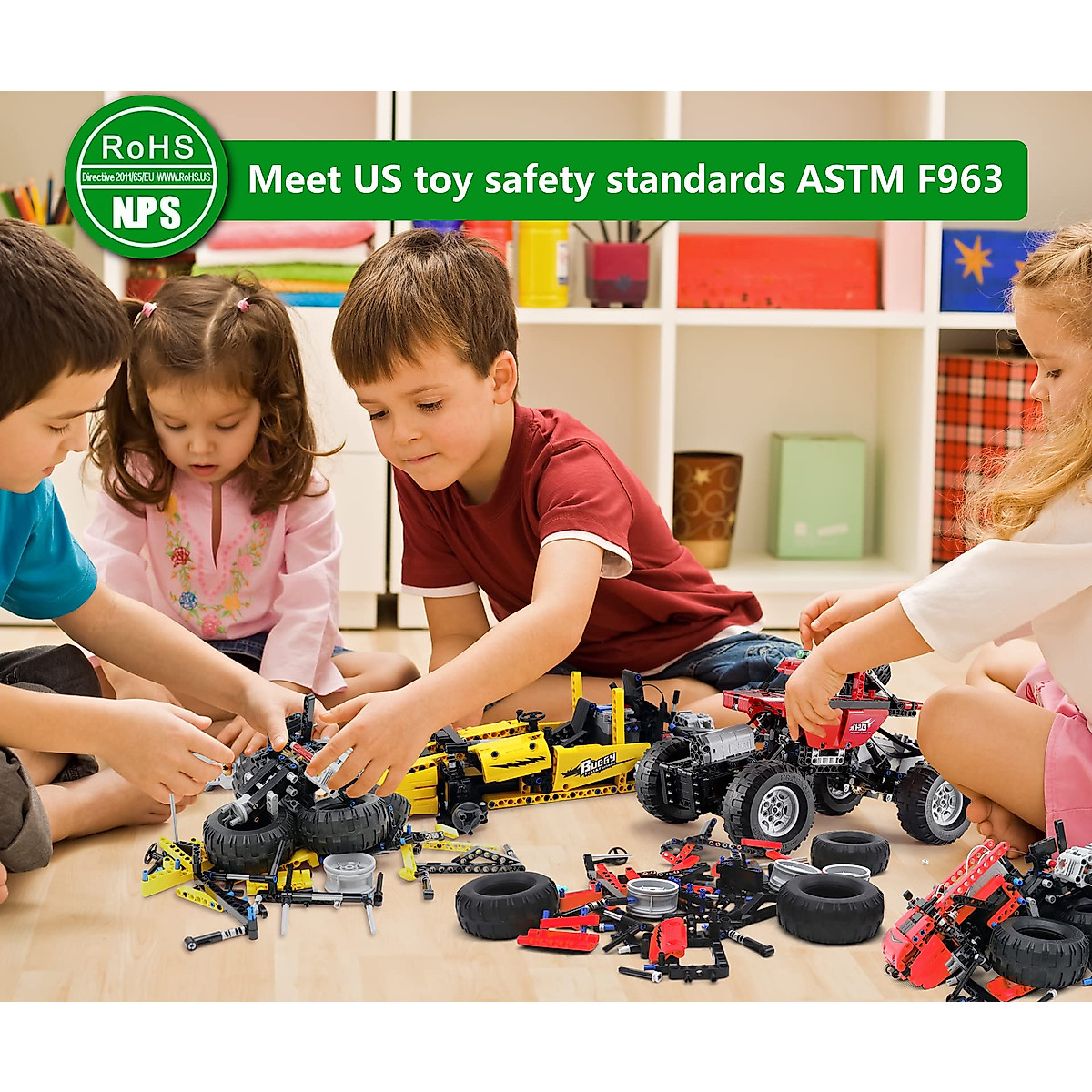 STEM Building Toys Remote Control Car Boys Girls Birthday Xmas Gifts Aged 6 7 8 9 10＋Early Science Engineering Learning Technic Sets Buggy 522 pcs