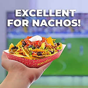 Upper Midland Products Nacho Trays - Disposable Paper Nacho Chip Trays for Concessions and Nacho Party (White - 200 Pack)