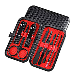 AKEROU Manicure Set Manicure & Pedicure Kits-Professional and Luxury 8 In 1 Nail Clippers Pedicure and Grooming Kit for mens (8PCS)