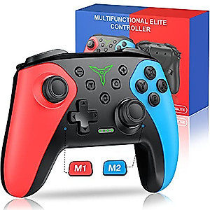Wireless Switch Controller for Nintendo Switch/Lite/OLED Controller, Switch Controller with a Mouse Touch Feeling on Back Buttons, Extra Switch Pro Controller with Wake-up,Programmable, Turbo Function