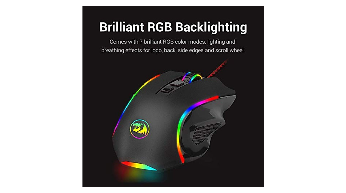 Get Redragon M602 RGB Wired Gaming Mouse - Ergonomic, 7200 DPI