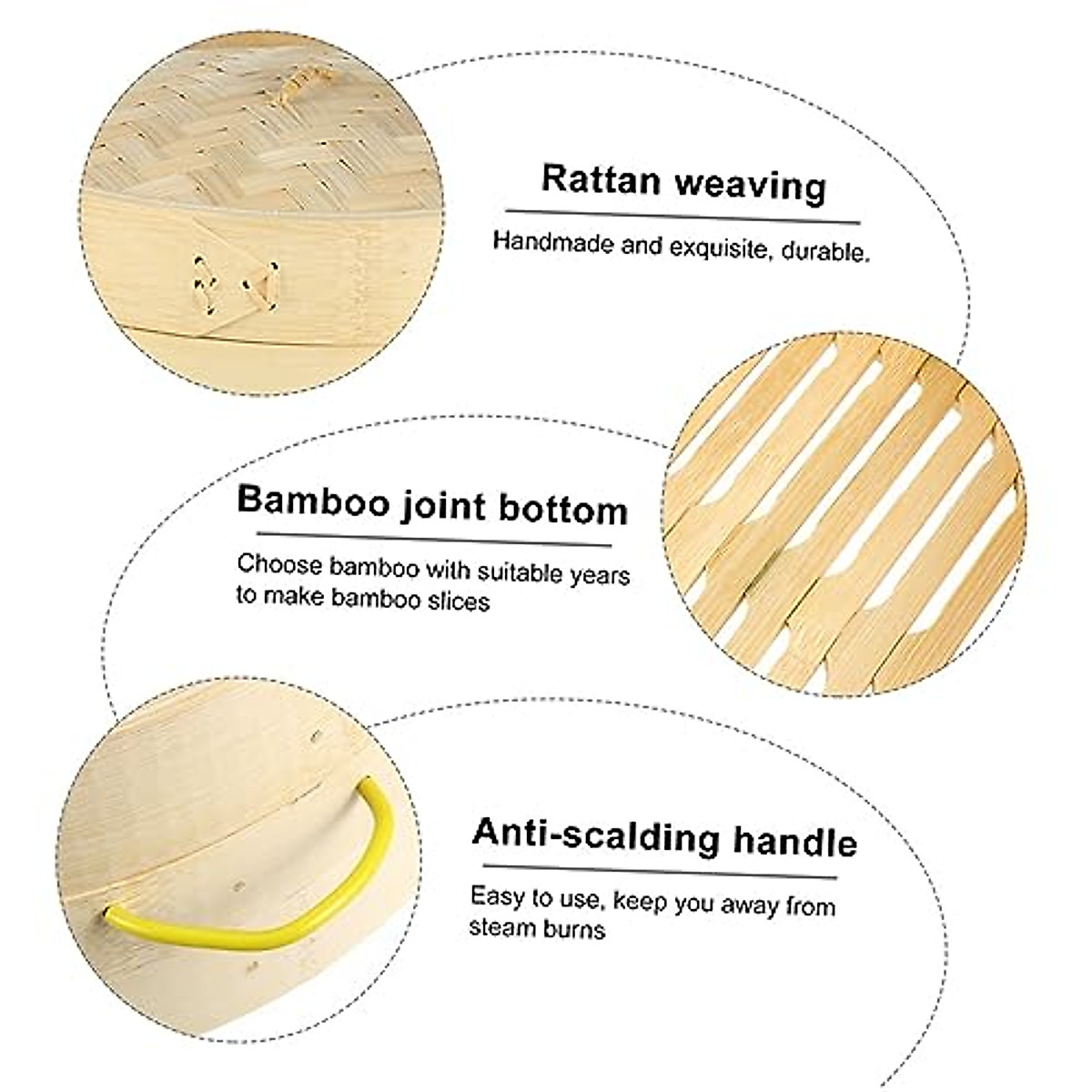 SWOOMEY steamer dumpling stainless steel steam pot momo Kitchen three layer boilder dim sum basket Vegetable Steaming Holder wooden cooking utensils Cooking Tool seafood spaghetti bamboo