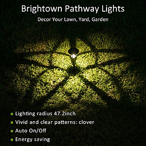 Solar Pathway Lights Outdoor Waterproof - 6 Pack Super Bright Glass Solar Lights, Auto On/Off Stainless Steel Landscape Path Lights Solar Powered for Garden Yard Lawn Path Driveway, Warm White, Black