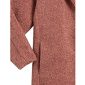 Amazon Essentials Women's Teddy Bear Fleece Oversized-Fit Lapel Jacket (Previously Daily Ritual), Dusty Rose, Medium