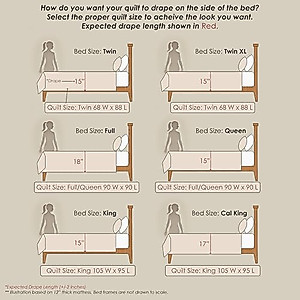 Greenland Home Maui Embroidered Coastal Quilt and Pillow Sham Set, King/California King (3 Piece), Blue