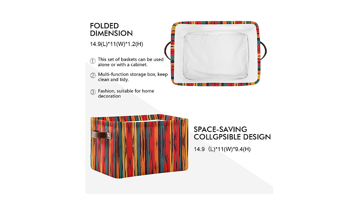 ALAZA Red Tie Dye Storage Basket for Home Organization