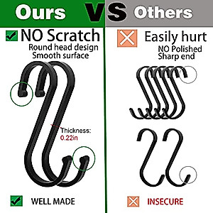 DINGEE 18 Pack Heavy Duty S Hooks, 3.5 Inch Aluminum Flat S Hooks for Hanging Pots and Pans, Jeans Hooks for Closet,Plants, Clothes, Kitchen Pot Rack Hooks, Mugs,Lights,Wind Chimes,Bathroom