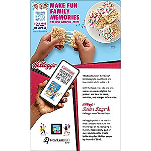 Kellogg's Rice Krispies Cold Breakfast Cereal, 8 Vitamins and Minerals, Rice Krispies Treats, Large Size, Original, 12Oz Box (1 Box)