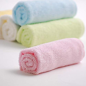 Yoofoss Luxury Bamboo Washcloths Towel Set 10 Pack Baby Wash Cloth for Bathroom-Hotel-Spa-Kitchen Multi-Purpose Fingertip Towels and Face Cloths 10'' x 10''