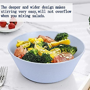 Homestockplus 50 Oz Large Cereal Bowls, Unbreakable Salad Bowl Set of 6, Sturdy and Stackable Serving Bowls, Microwave Dishwasher Safe Color Bowls Set for Oatmeal, Soup, Ramen, Salad, Snack -6 Colors