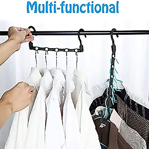 Space Saving Hangers Magic Hanger Closet Space Saver Organizers and Storage Wardrobe Space Saving Clothes Hangers Space Saving Hangers for Clothes Hanger Organizer (Black)