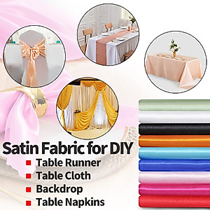 Horbaunal Red Satin Fabric 60 Inch Wide by The Yard, Soft Charmeuse Satin Fabric for Wedding Dress, DIY Craftings, Costumes, 1 Yard