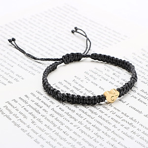 JoycuFF Heart Initial Bracelets for Women Gifts - Initial C Letters Bracelet Handmade Rope Braided