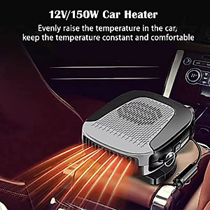 Car Heater, Portable Car Heater 12V 150W Car Windshield Defogger Fast Heating & Cooling Fan 2 in 1 Modes Fast Demisting Defroster for Cars SUV Truck and Trailer (Red1)