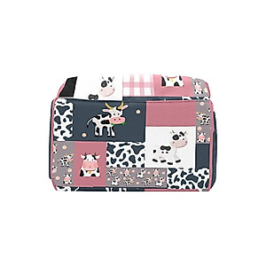Yeshop Cute Cow Print Personalized Diaper Bag Backpack Tote with Name,Custom Travel Nappy Mommy for Baby Girl Boy Gift, 10.83 * 6.69* 15