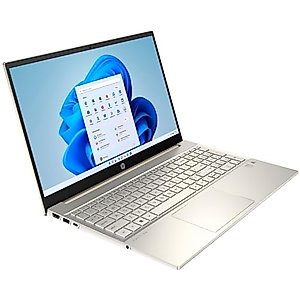 HP Pavilion 15 15.6" Touchscreen FHD Laptop Computer, 13th Gen Intel 10-Core i7-1355U, 64GB DDR4 RAM, 2TB PCIe SSD, WiFi 6, BT5.3, Backlit Keyboard, Fingerprint Reader, Warm Gold, Windows 11, Zivcul