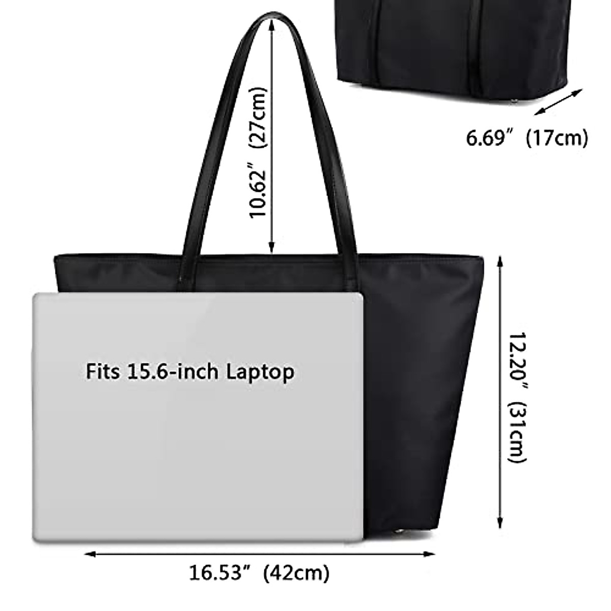 YALUXE Women's Oxford Nylon Large Capacity Work Tote Shoulder Bag