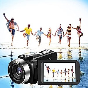 Bilukmi New 2.7k Ultra Hd Digital Camera 3.0in 270° Reversible IPS TOU-ch Screen Dv 16x Zoom Dual Smart Anti-Shake