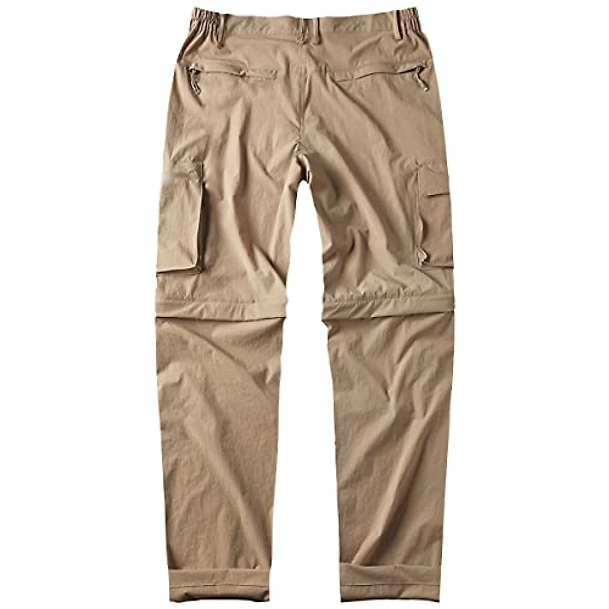 Gash Hao Mens Hiking Convertible Pants Outdoor Waterproof Quick Dry Zip Off Lightweight Fishing Pants（Khaki 32X32）