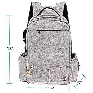 ALLCAMP OUTDOOR GEAR diaper bag XXX-Large capacity SUPPORT ANY BABY STROLLER with changing pad, 26L (X-Grey)