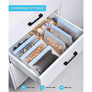 Gridlabs Reusable Storage Bags | Premium Set of 10 Bags | Perfect Food Bags for Lunch Sandwich and Kids Snacks | Leakproof Extra Thick Food Safe Material – Freezer Safe