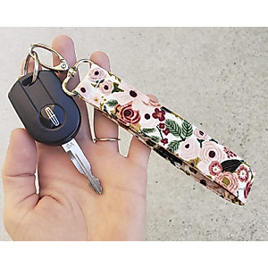 Pink Garden Floral Wristlet Keychain for Women | Pretty Floral Accessories | Key Fob | Wrist Key Chain | Gift for Her