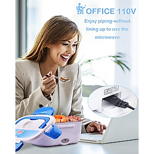 [Faster] Electric Lunch Box Food Heater, 60W High-Power 4 in 1 Heated Lunch Boxes for Adults, Car & Home, 1.5L Leak-Proof Heated Lunch box,12V 24V 110V Portable Microwave with Carry Bag