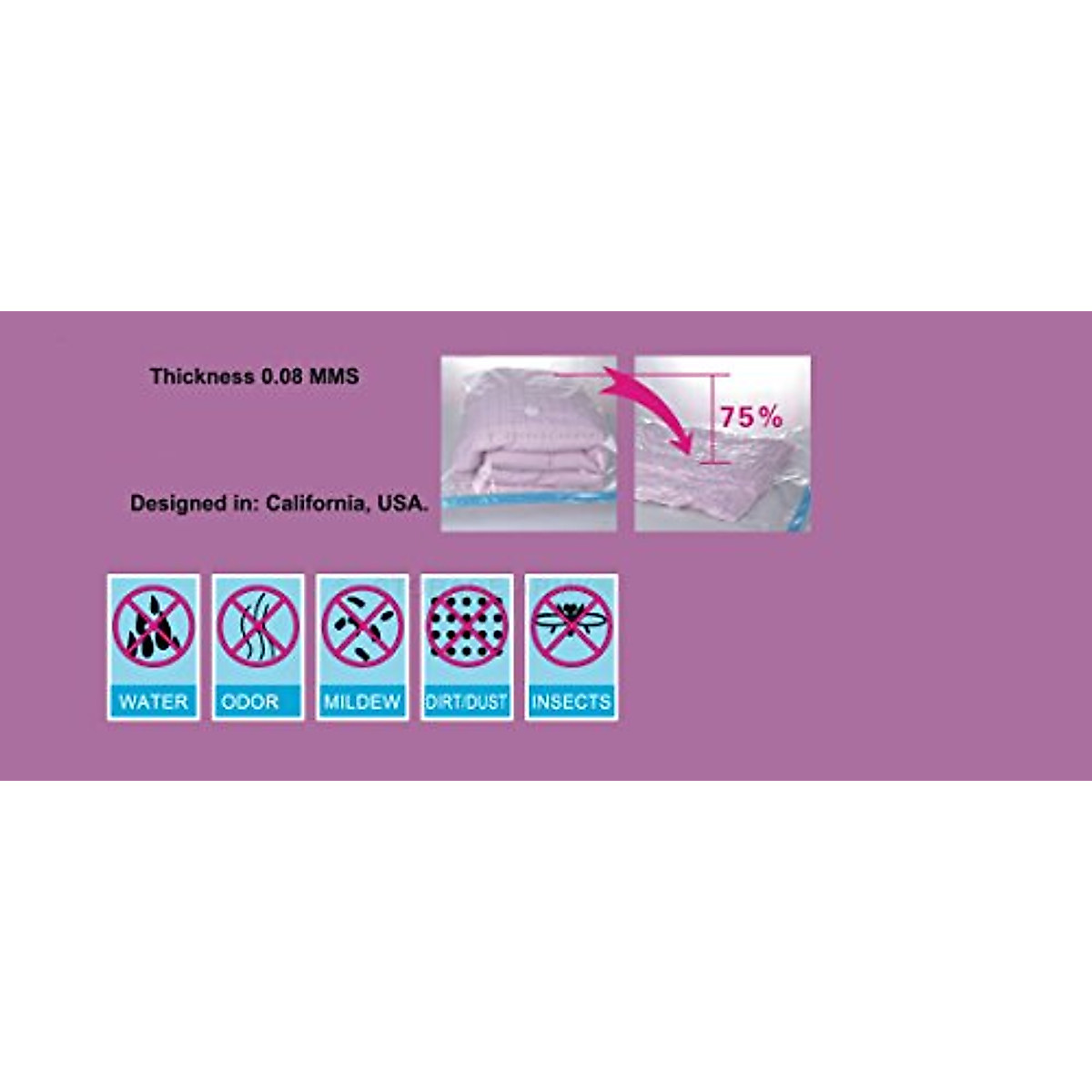 Storage Army [Pack of 5 XXLarge Storage Bags Sealed Compressed Vacuum Bag Save Storage Space Home Organizer & Travel Storage Saver Bags Protection Against Water | Odor | Mildew | Dust/Dirt | Insects