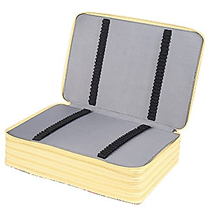 Shulaner 500 Slots Colored Pencil Case Organizer with Zipper Large Capacity Flower Pen Holder Bag for Painter or Artist (Yellow, Small Slots)