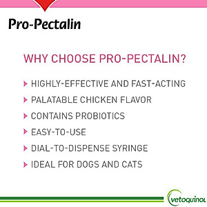 Vetoquinol Pro-Pectalin Oral Paste for Dogs & Cats – Chicken Flavor – Helps Reduce Occasional Loose Stool & Diarrhea, Balance Gut pH, Support Normal Digestion & Intestinal Flora